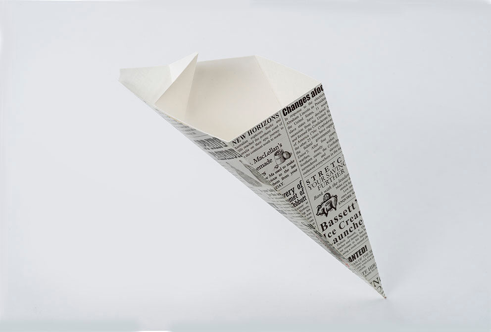 Newsprint Chip n' Dip Cardboard Cones – Top Shelf Concepts